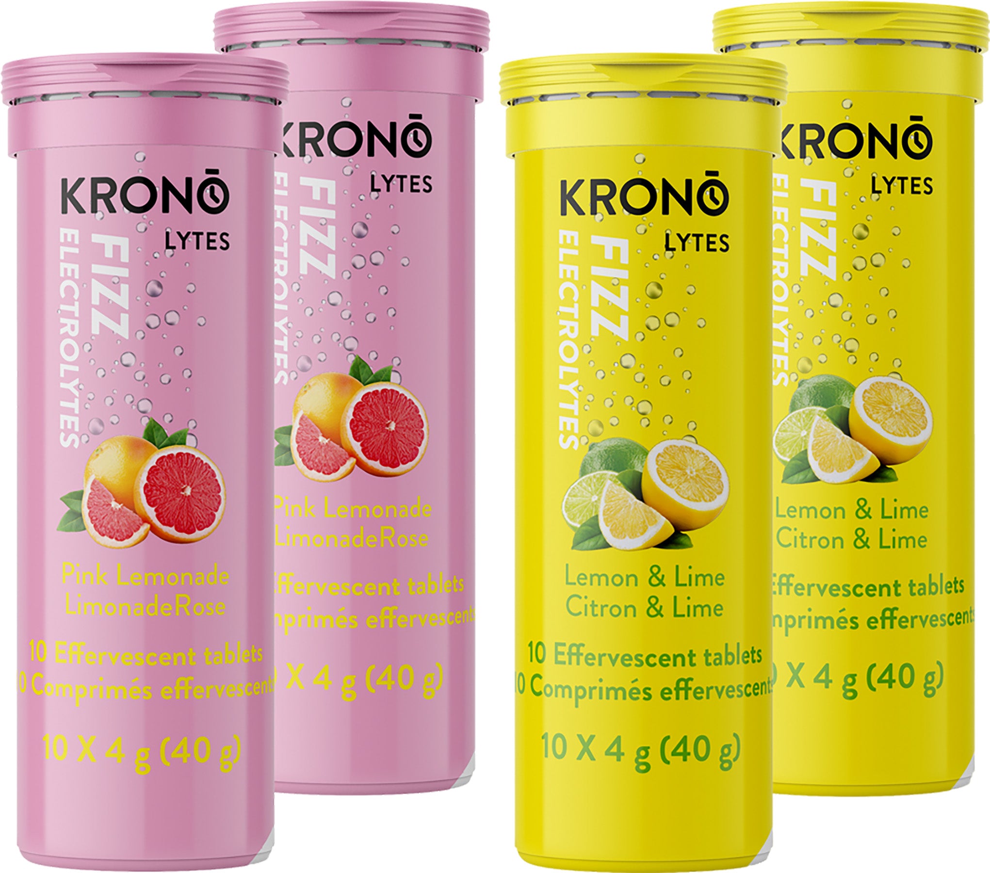 Krono Nutrition Lytes Fizz Variety Pack Tablets - 4 Tubes of 10 Tablets ...