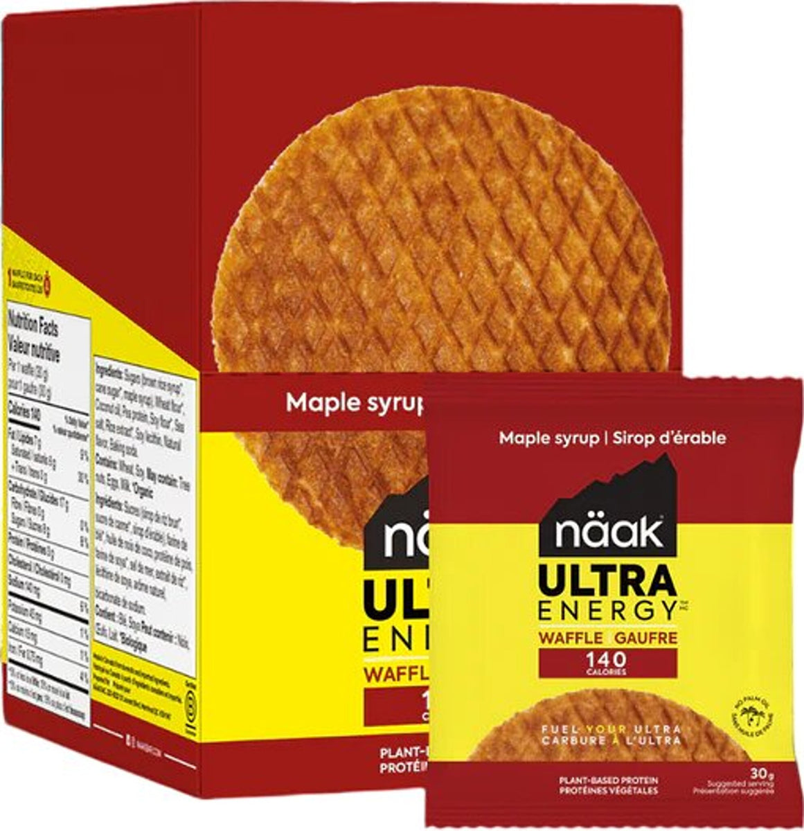 Naak Maple Syrup Energy Waffles 12 x 30g | Altitude Sports