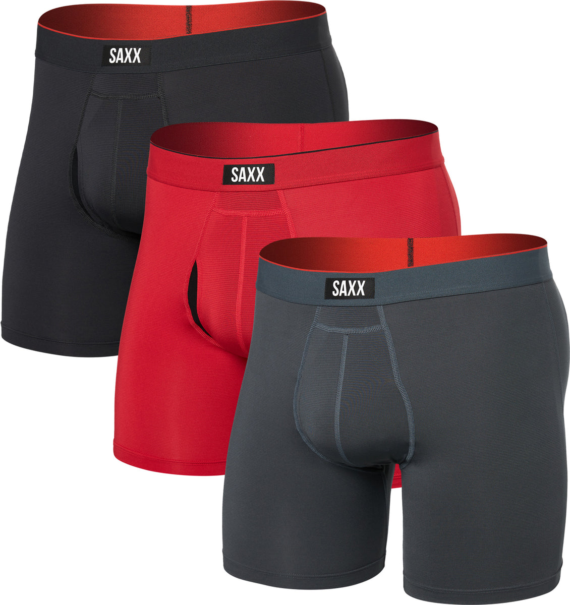 SAXX Multi-Sport Mesh Performance 3 Pack Boxer Brief with Fly 6" - Men ...