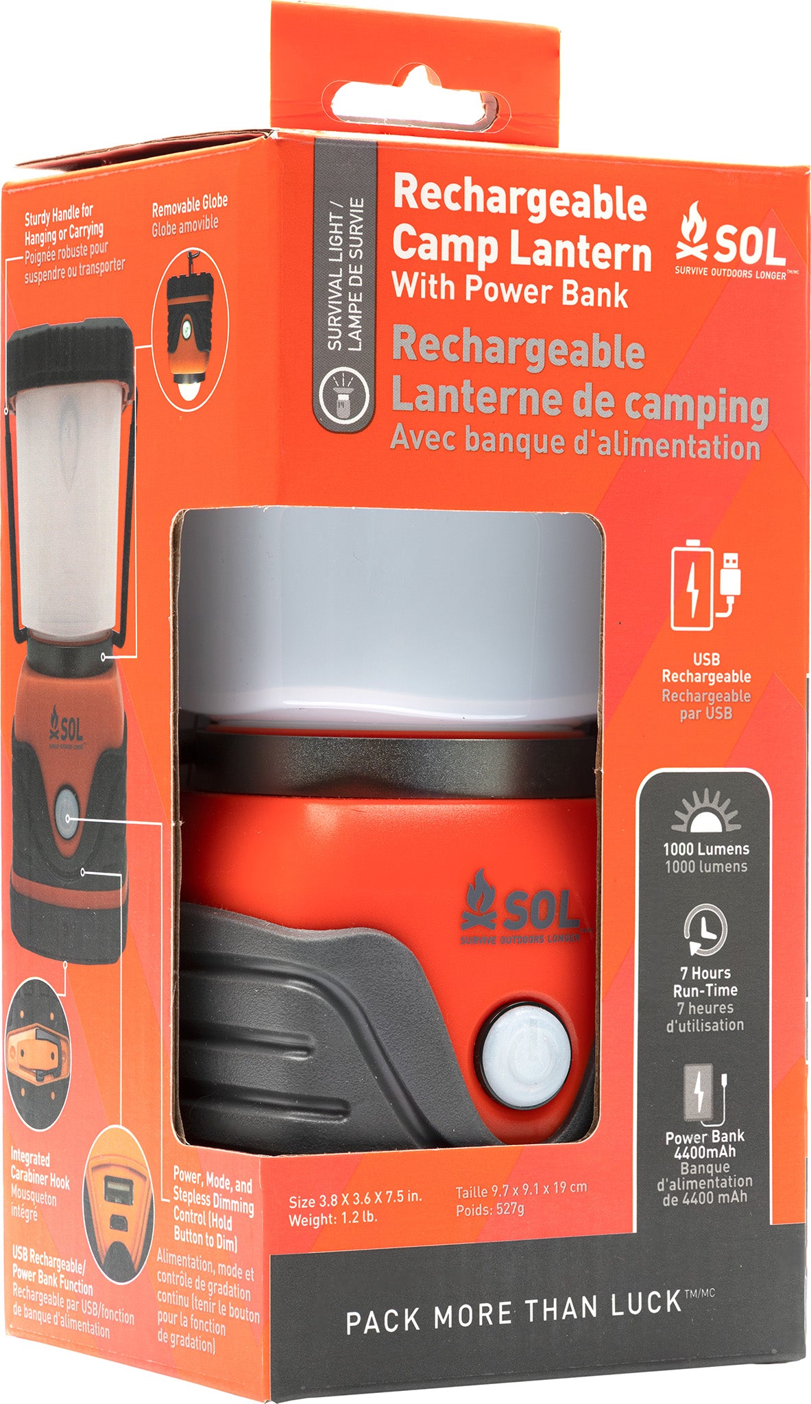 Adventure Medical Kits SOL Rechargeable Camp Lantern with Power Bank ...