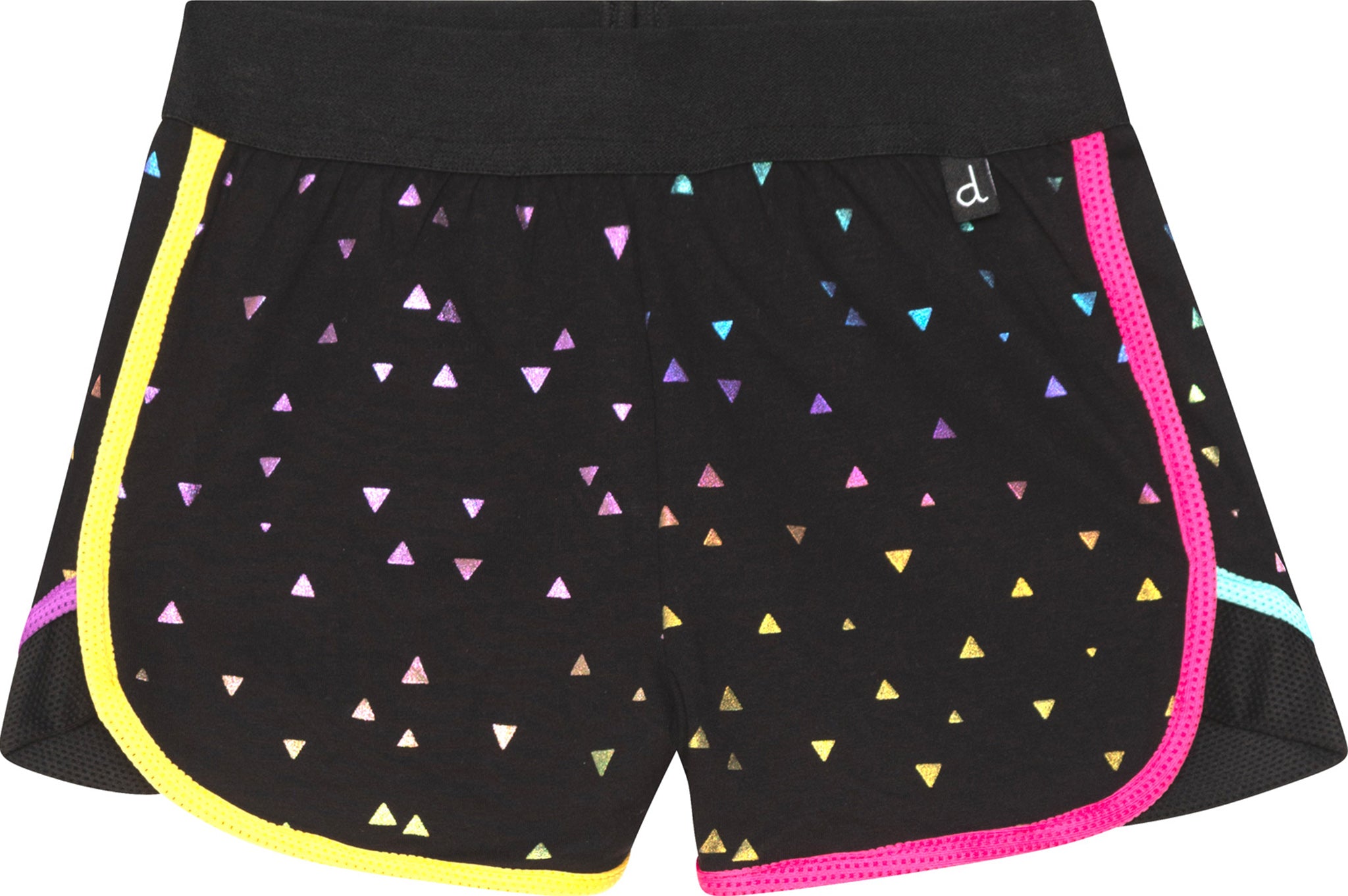 Deux par Deux Printed Foil Triangle Short with Mesh Insert - Little ...
