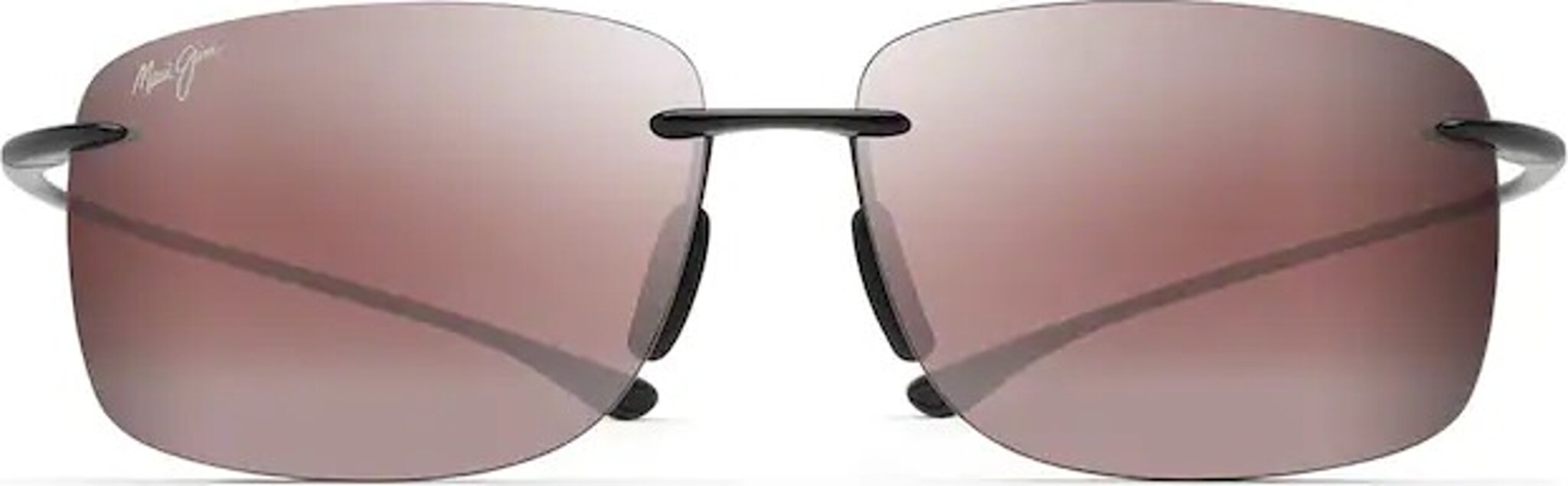 Maui Jim Hema Rimless Sunglasses - Black Gloss - Maui Rose Polarized ...
