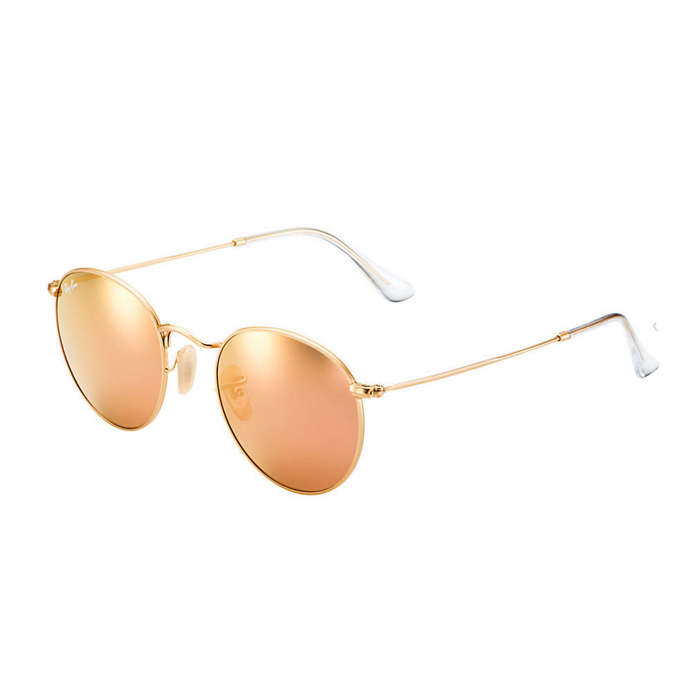Ray Ban Round Flash - Gold Frame - Copper Flash Lens | Altitude Sports