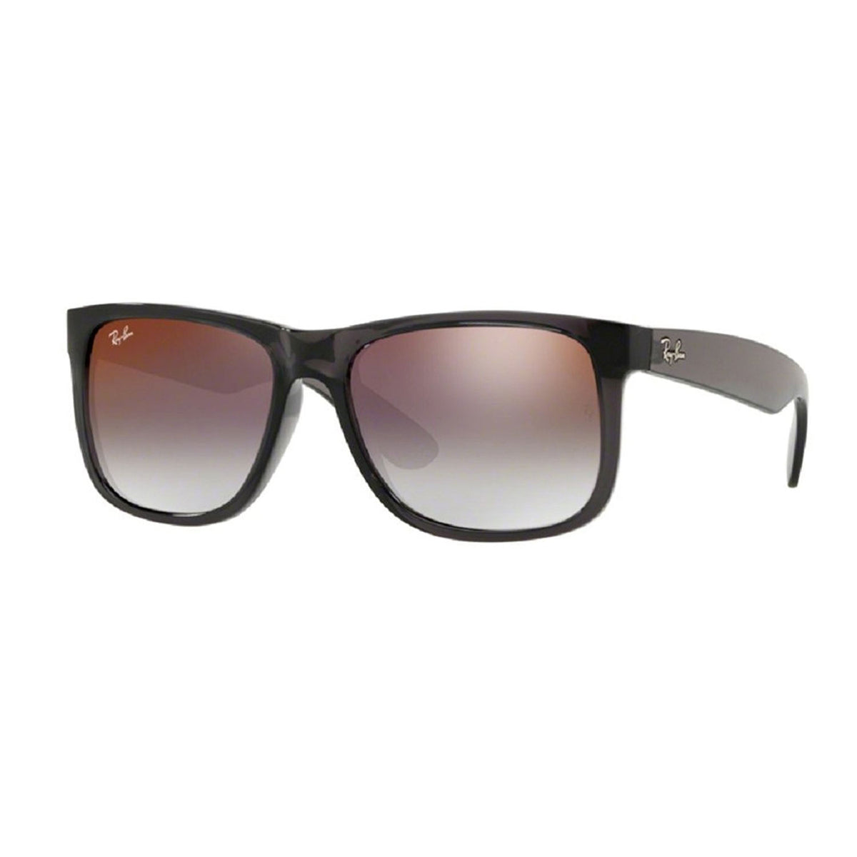 Ray Ban Justin - Transparent Grey Frame - Grey Gradient Mirror Red Lens ...