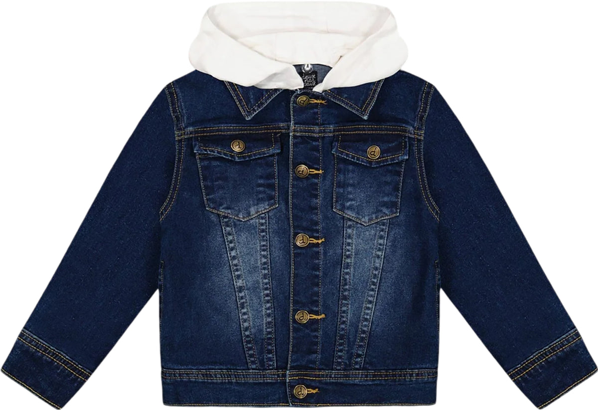 Deux par Deux Denim Jacket with Detachable French Terry Hood - Big Boys ...