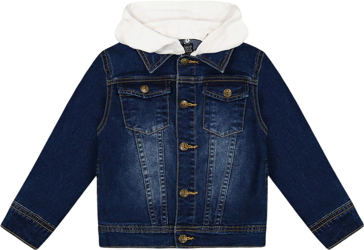 Deux par Deux Denim Jacket with Detachable French Terry Hood - Little ...
